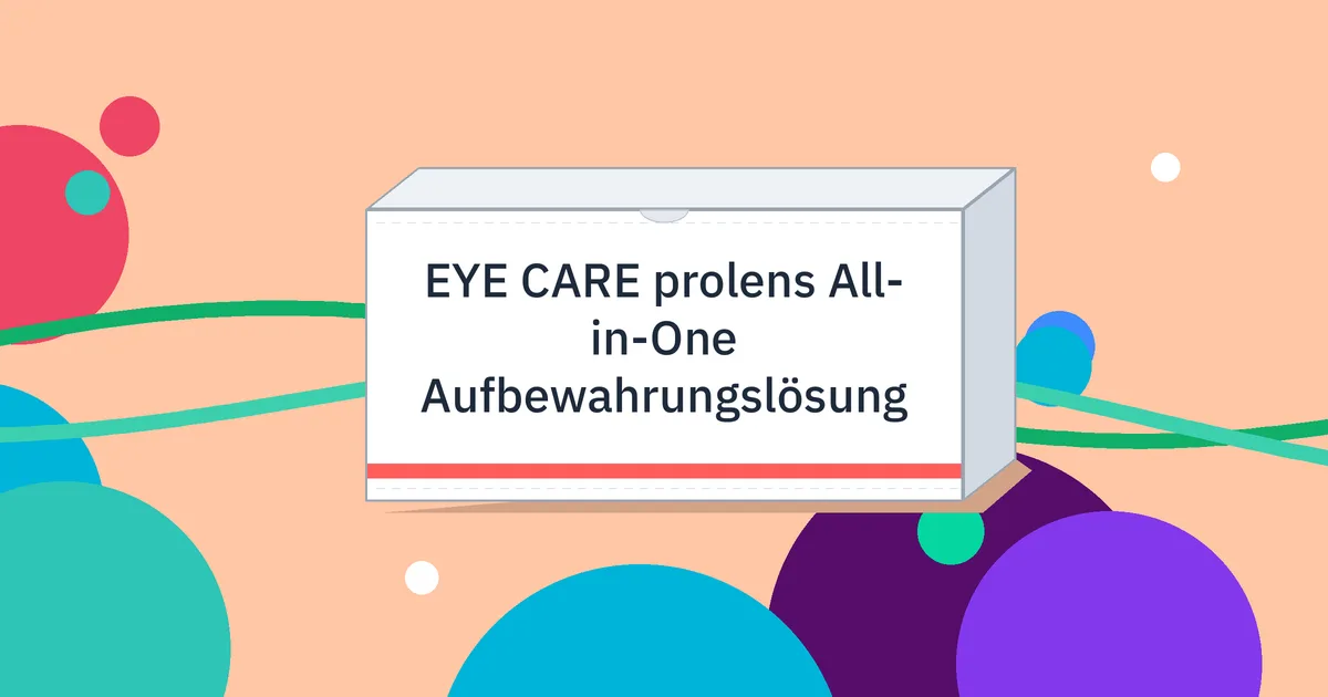 Symbolbild: Packung mit der Aufschrift EYE CARE prolens All-in-One Aufbewahrungslösung (PZN 18858462) – Verfügbarkeit und Bezug in Apotheken in Frankfurt am Main