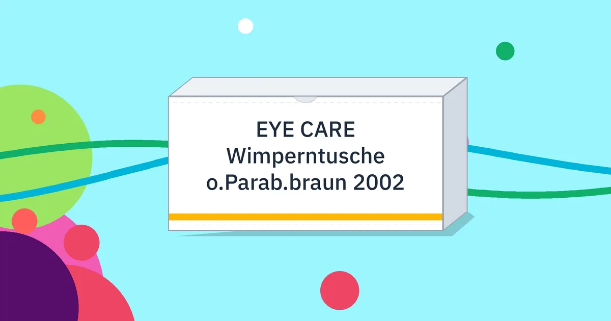 Symbolbild: Packung mit der Aufschrift EYE CARE Wimperntusche o.Parab.braun 2002 (PZN 01102760) – Verfügbarkeit und Bezug in Apotheken in Frankfurt am Main