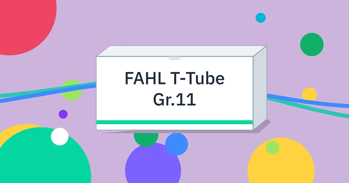 Symbolbild: Packung mit der Aufschrift FAHL T-Tube Gr.11 (PZN 11299083) – Verfügbarkeit und Bezug in Apotheken in Frankfurt am Main