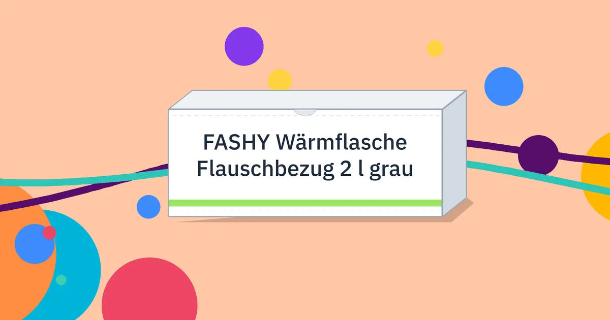 Symbolbild: Packung mit der Aufschrift FASHY Wärmflasche Flauschbezug 2 l grau (PZN 18026158) – Verfügbarkeit und Bezug in Apotheken in Frankfurt am Main