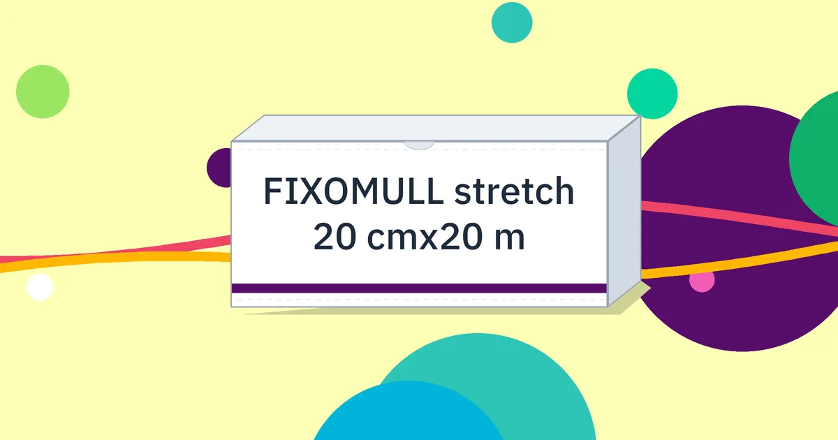 Symbolbild: Packung mit der Aufschrift FIXOMULL stretch 20 cmx20 m (PZN 18395329) – Verfügbarkeit und Bezug in Apotheken in Frankfurt am Main