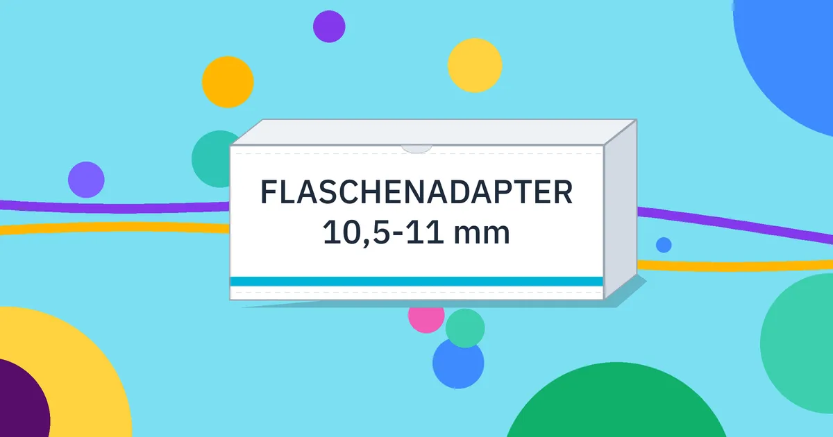 Symbolbild: Packung mit der Aufschrift FLASCHENADAPTER 10,5-11 mm (PZN 13230405) – Verfügbarkeit und Bezug in Apotheken in Frankfurt am Main