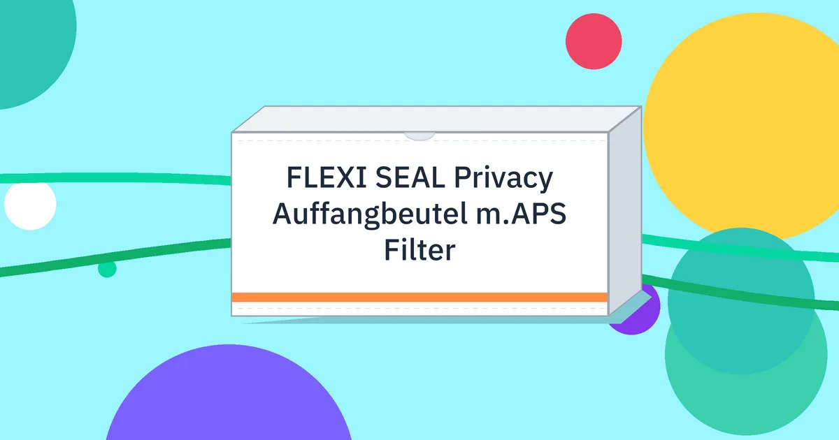 Symbolbild: Packung mit der Aufschrift FLEXI SEAL Privacy Auffangbeutel m.APS Filter (PZN 03737451) – Verfügbarkeit und Bezug in Apotheken in Frankfurt am Main