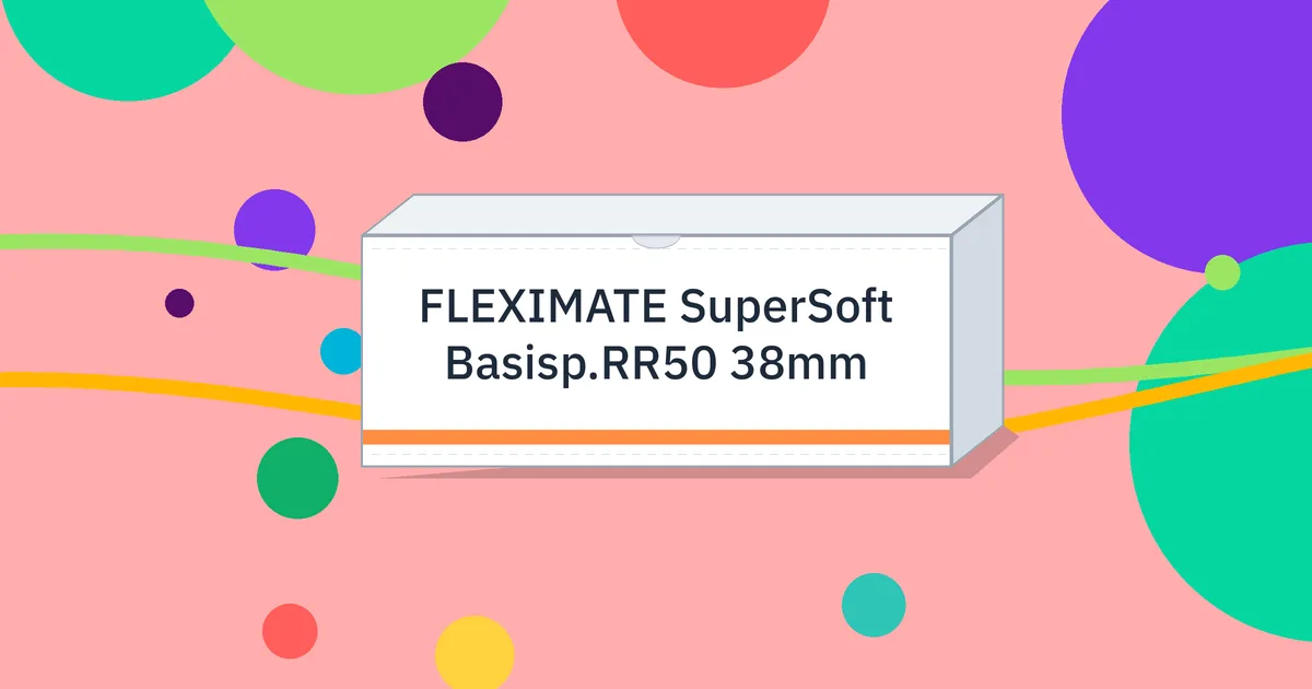 Symbolbild: Packung mit der Aufschrift FLEXIMATE SuperSoft Basisp.RR50 38mm (PZN 09070019) – Verfügbarkeit und Bezug in Apotheken in Frankfurt am Main