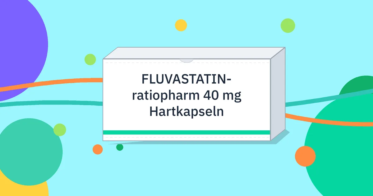 Symbolbild: Packung mit der Aufschrift FLUVASTATIN-ratiopharm 40 mg Hartkapseln (PZN 06784787) – Verfügbarkeit und Bezug in Apotheken in Frankfurt am Main