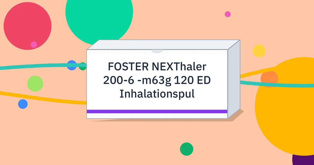Symbolbild: Packung mit der Aufschrift FOSTER NEXThaler 200-6 -m63g 120 ED Inhalationspul (PZN 16841167) – Verfügbarkeit und Bezug in Apotheken in Frankfurt am Main