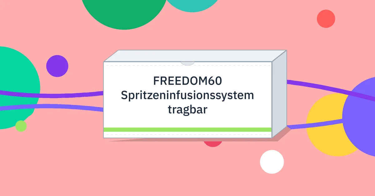Symbolbild: Packung mit der Aufschrift FREEDOM60 Spritzeninfusionssystem tragbar (PZN 20870246) – Verfügbarkeit und Bezug in Apotheken in Frankfurt am Main