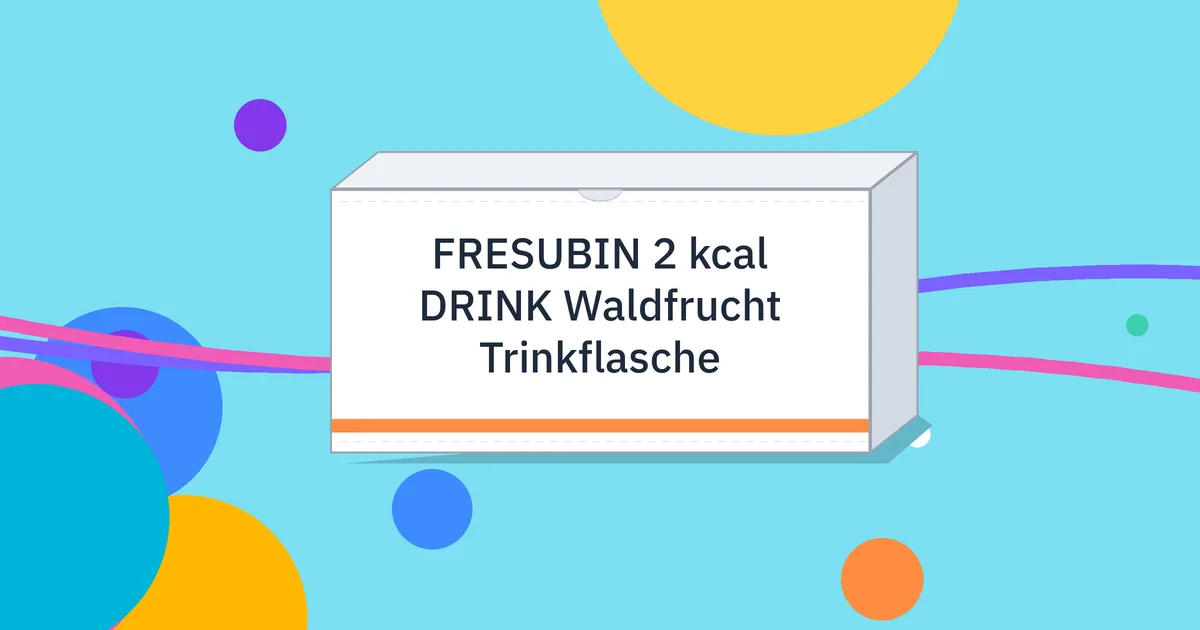 Symbolbild: Packung mit der Aufschrift FRESUBIN 2 kcal DRINK Waldfrucht Trinkflasche (PZN 06470505) – Verfügbarkeit und Bezug in Apotheken in Frankfurt am Main