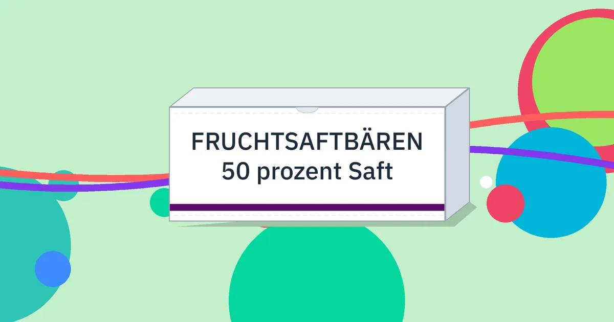 Symbolbild: Packung mit der Aufschrift FRUCHTSAFTBÄREN 50 prozent Saft (PZN 15623356) – Verfügbarkeit und Bezug in Apotheken in Frankfurt am Main