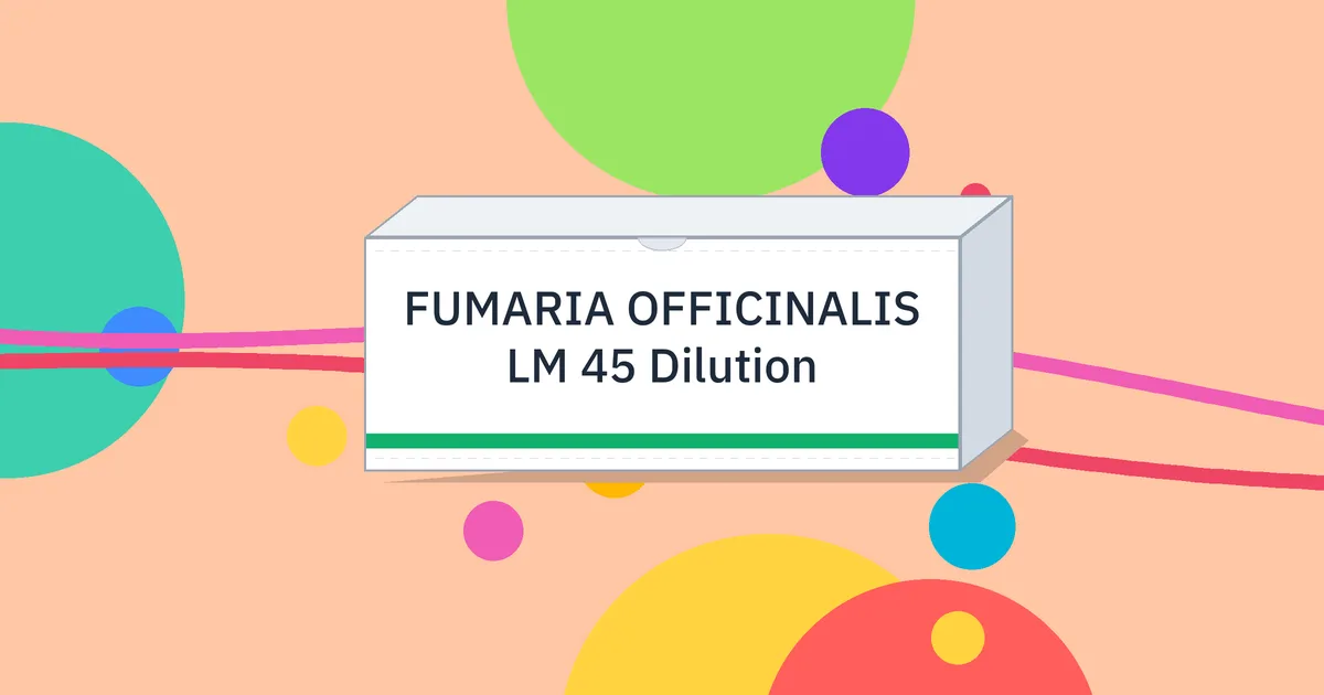 Symbolbild: Packung mit der Aufschrift FUMARIA OFFICINALIS LM 45 Dilution (PZN 13494110) – Verfügbarkeit und Bezug in Apotheken in Frankfurt am Main