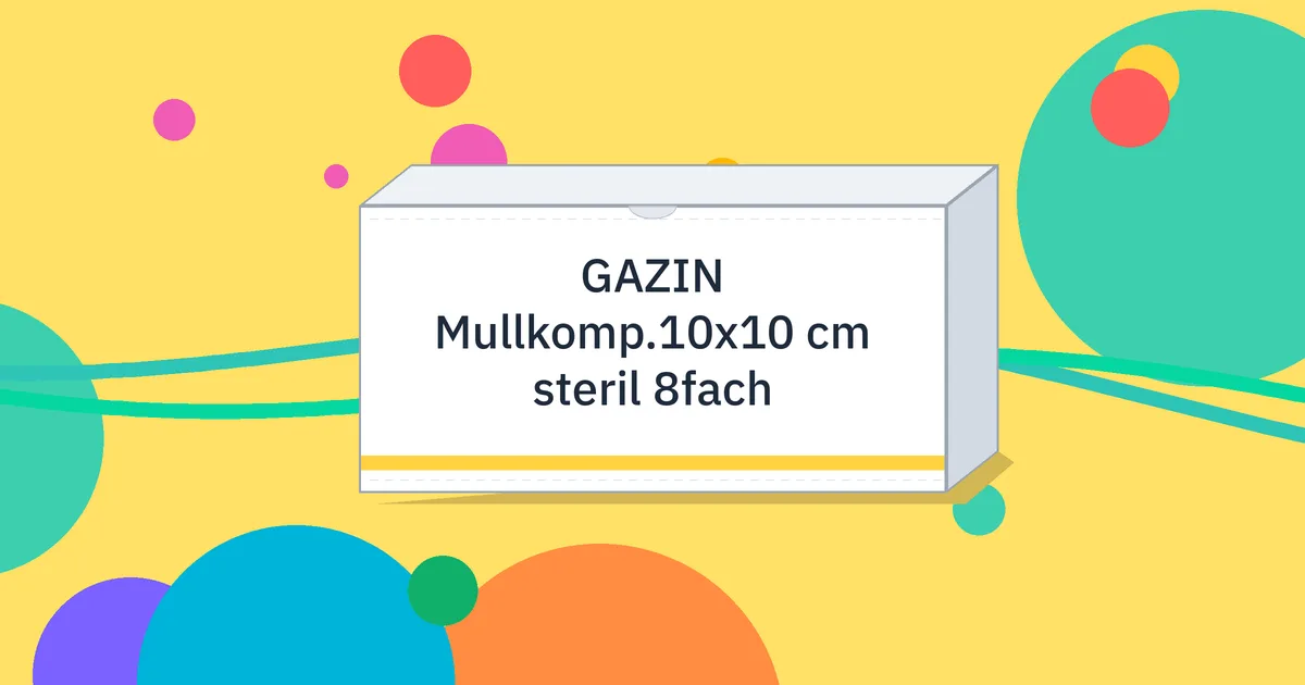 Symbolbild: Packung mit der Aufschrift GAZIN Mullkomp.10x10 cm steril 8fach (PZN 17831886) – Verfügbarkeit und Bezug in Apotheken in Frankfurt am Main