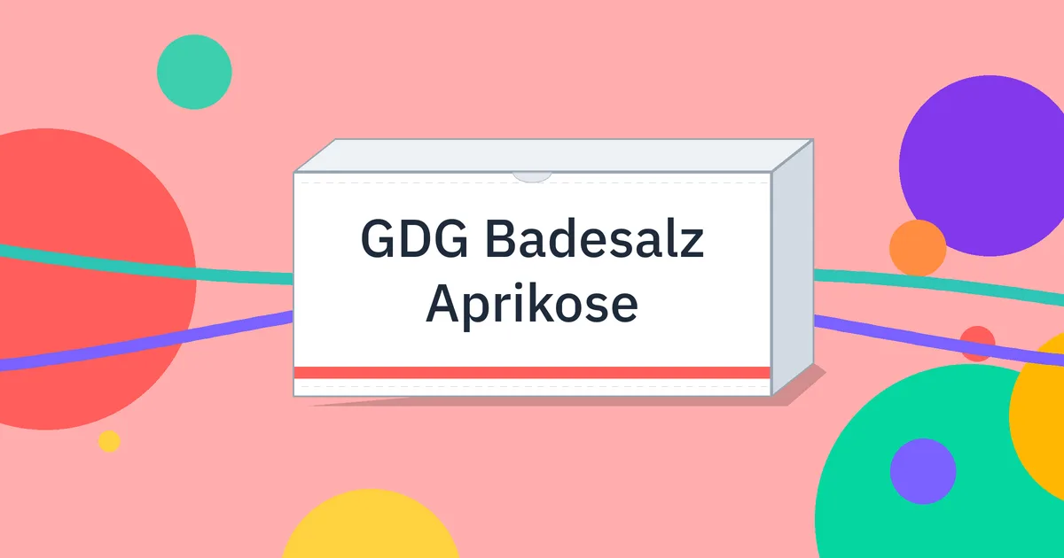 Symbolbild: Packung mit der Aufschrift GDG Badesalz Aprikose (PZN 18448557) – Verfügbarkeit und Bezug in Apotheken in Frankfurt am Main