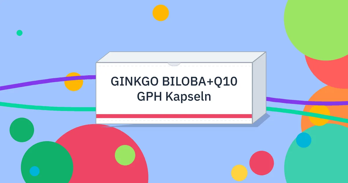 Symbolbild: Packung mit der Aufschrift GINKGO BILOBA+Q10 GPH Kapseln (PZN 09188293) – Verfügbarkeit und Bezug in Apotheken in Frankfurt am Main