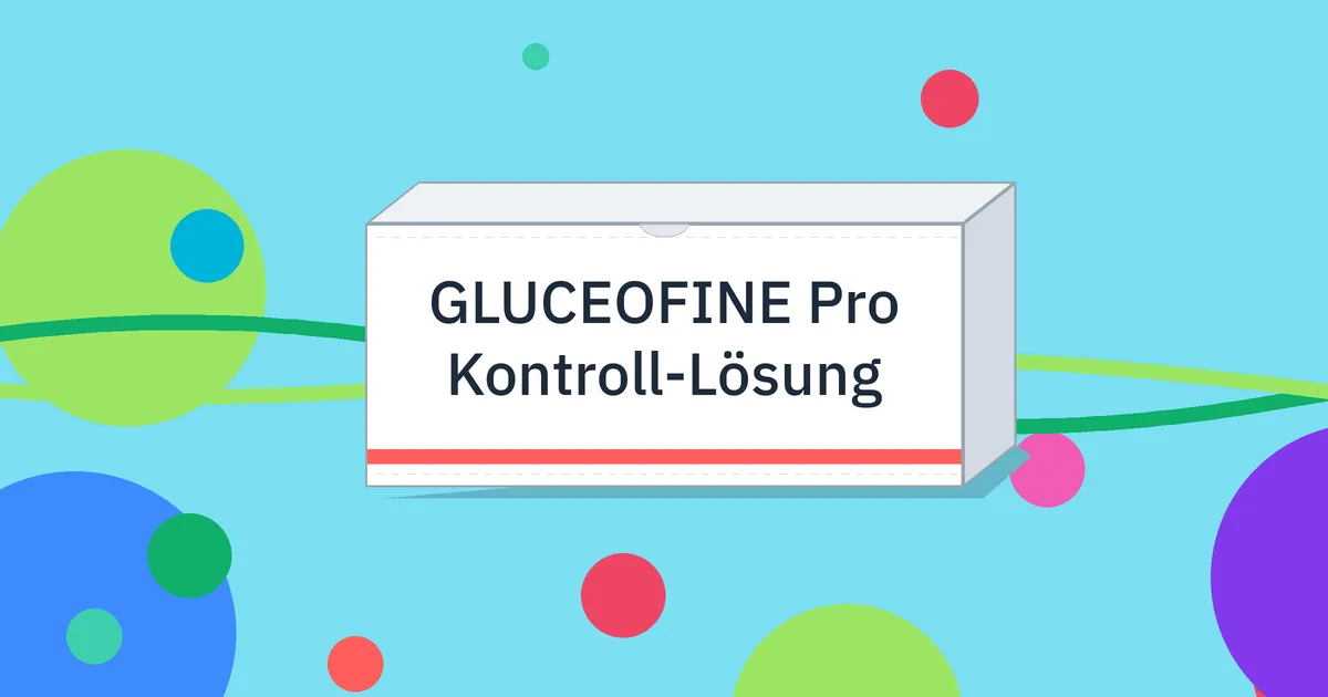 Symbolbild: Packung mit der Aufschrift GLUCEOFINE Pro Kontroll-Lösung (PZN 11537134) – Verfügbarkeit und Bezug in Apotheken in Frankfurt am Main