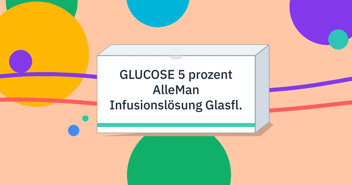 Symbolbild: Packung mit der Aufschrift GLUCOSE 5 prozent AlleMan Infusionslösung Glasfl. (PZN 07462867) – Verfügbarkeit und Bezug in Apotheken in Frankfurt am Main