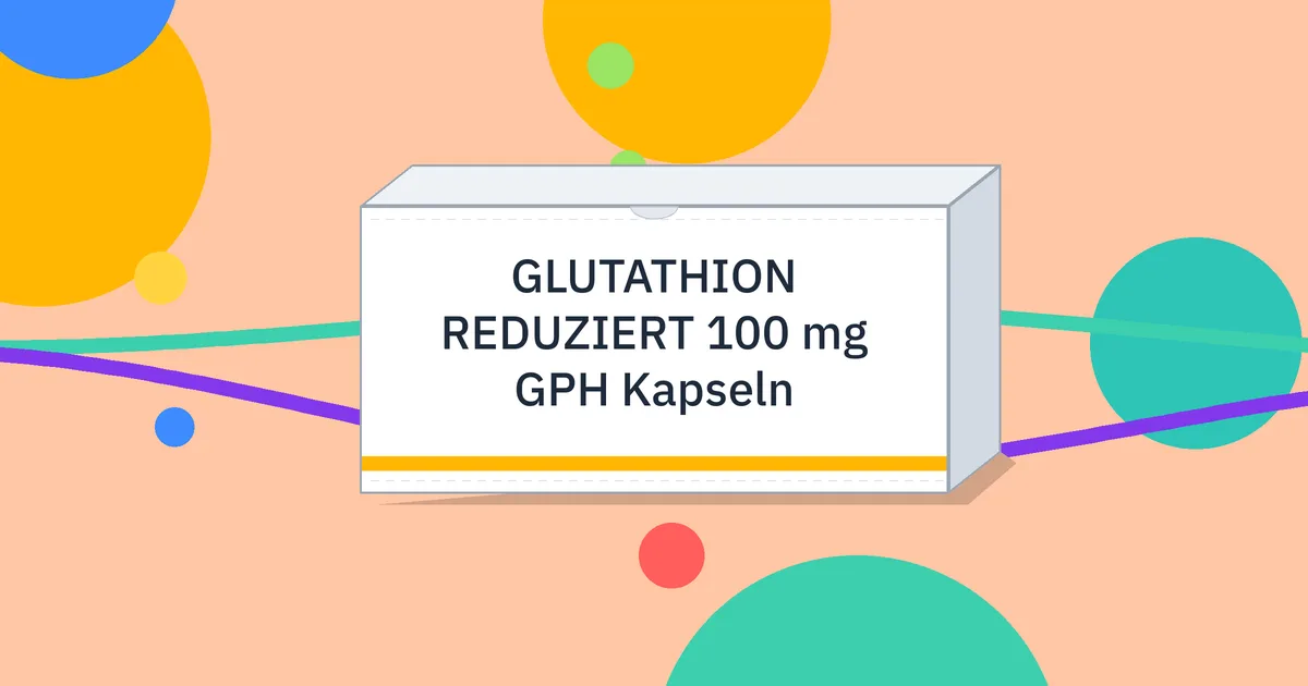 Symbolbild: Packung mit der Aufschrift GLUTATHION REDUZIERT 100 mg GPH Kapseln (PZN 09786539) – Verfügbarkeit und Bezug in Apotheken in Frankfurt am Main