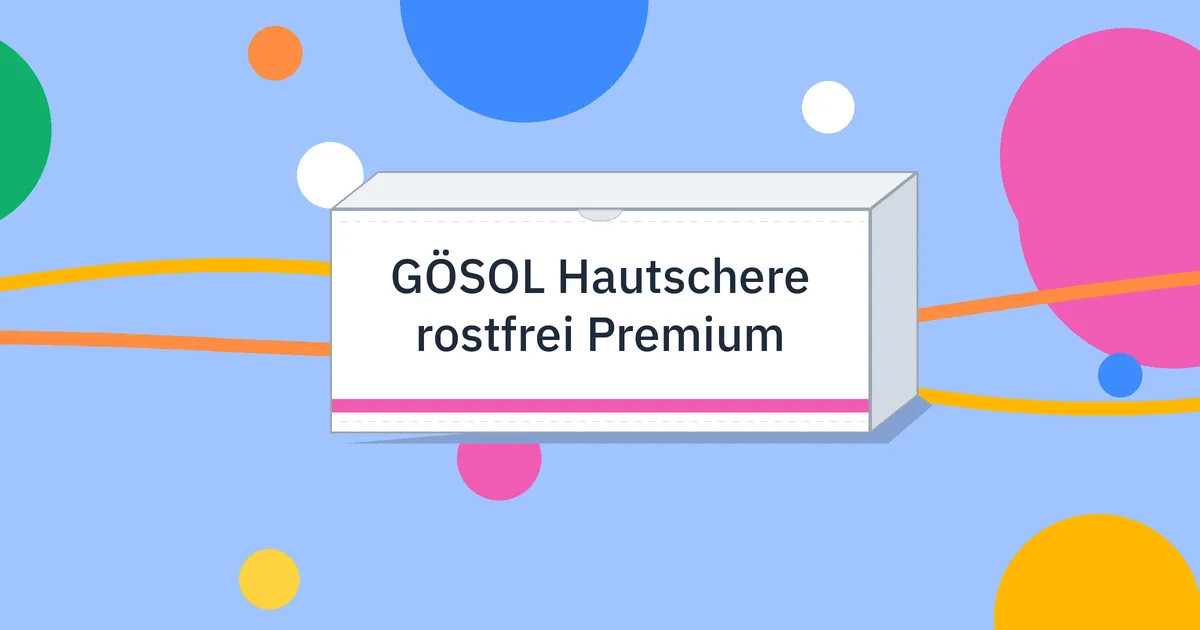 Symbolbild: Packung mit der Aufschrift GÖSOL Hautschere rostfrei Premium (PZN 16774413) – Verfügbarkeit und Bezug in Apotheken in Frankfurt am Main