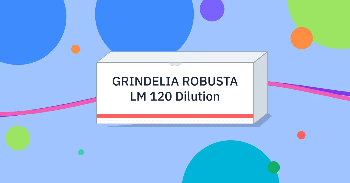 Symbolbild: Packung mit der Aufschrift GRINDELIA ROBUSTA LM 120 Dilution (PZN 13547303) – Verfügbarkeit und Bezug in Apotheken in Frankfurt am Main