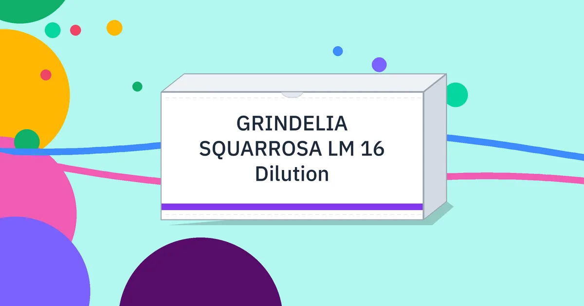 Symbolbild: Packung mit der Aufschrift GRINDELIA SQUARROSA LM 16 Dilution (PZN 13547504) – Verfügbarkeit und Bezug in Apotheken in Frankfurt am Main