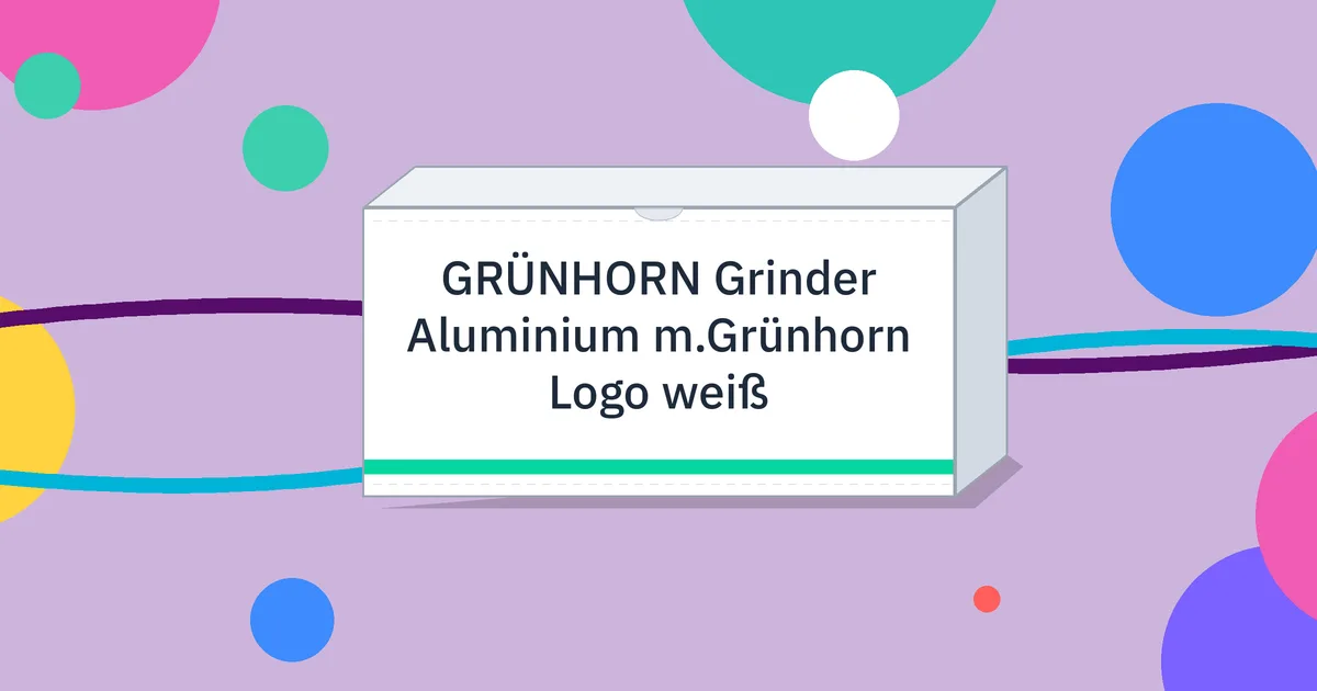 Symbolbild: Packung mit der Aufschrift GRÜNHORN Grinder Aluminium m.Grünhorn Logo weiß (PZN 16528269) – Verfügbarkeit und Bezug in Apotheken in Frankfurt am Main