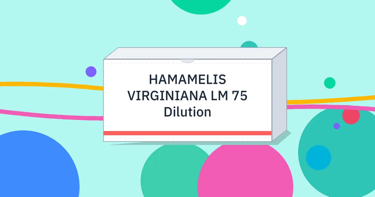 Symbolbild: Packung mit der Aufschrift HAMAMELIS VIRGINIANA LM 75 Dilution (PZN 12884671) – Verfügbarkeit und Bezug in Apotheken in Frankfurt am Main