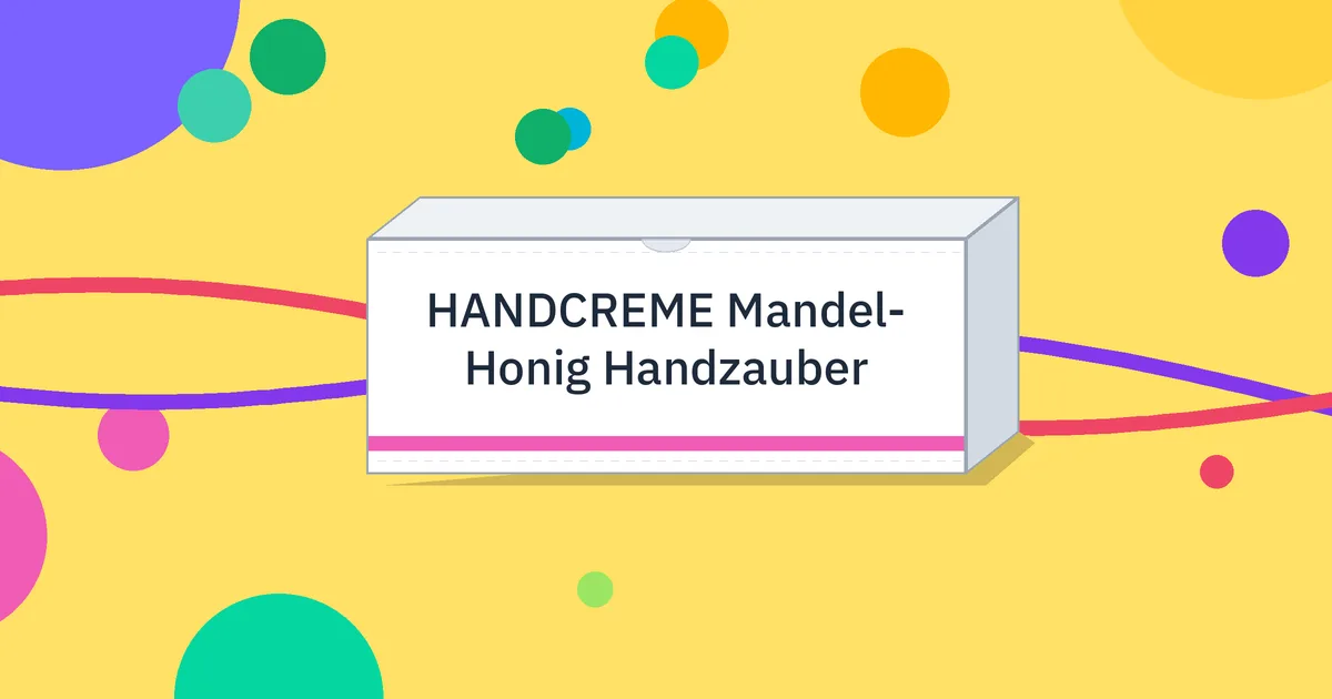 Symbolbild: Packung mit der Aufschrift HANDCREME Mandel-Honig Handzauber (PZN 14262436) – Verfügbarkeit und Bezug in Apotheken in Frankfurt am Main