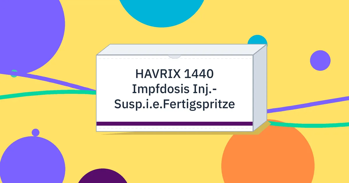 Symbolbild: Packung mit der Aufschrift HAVRIX 1440 Impfdosis Inj.-Susp.i.e.Fertigspritze (PZN 01358850) – Verfügbarkeit und Bezug in Apotheken in Frankfurt am Main