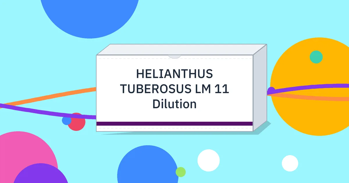 Symbolbild: Packung mit der Aufschrift HELIANTHUS TUBEROSUS LM 11 Dilution (PZN 13551635) – Verfügbarkeit und Bezug in Apotheken in Frankfurt am Main