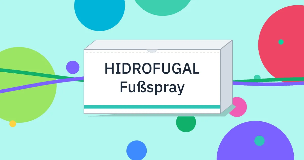 Symbolbild: Packung mit der Aufschrift HIDROFUGAL Fußspray (PZN 11517746) – Verfügbarkeit und Bezug in Apotheken in Frankfurt am Main