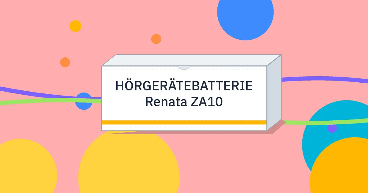 Symbolbild: Packung mit der Aufschrift HÖRGERÄTEBATTERIE Renata ZA10 (PZN 00300848) – Verfügbarkeit und Bezug in Apotheken in Frankfurt am Main
