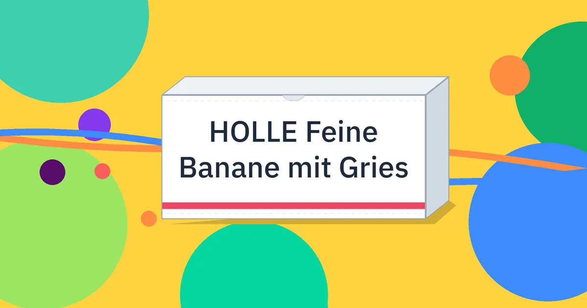 Symbolbild: Packung mit der Aufschrift HOLLE Feine Banane mit Gries (PZN 02076303) – Verfügbarkeit und Bezug in Apotheken in Frankfurt am Main