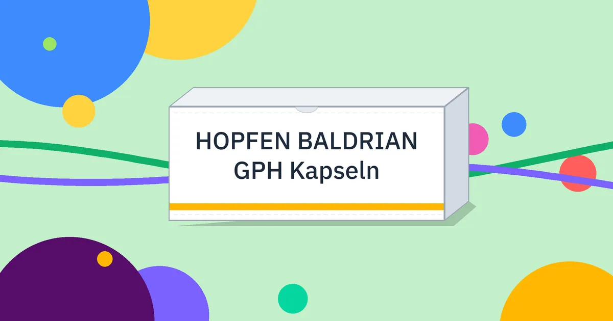 Symbolbild: Packung mit der Aufschrift HOPFEN BALDRIAN GPH Kapseln (PZN 09645425) – Verfügbarkeit und Bezug in Apotheken in Frankfurt am Main