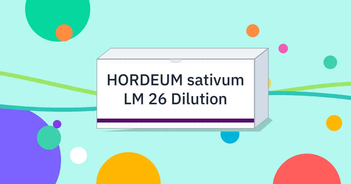 Symbolbild: Packung mit der Aufschrift HORDEUM sativum LM 26 Dilution (PZN 13556029) – Verfügbarkeit und Bezug in Apotheken in Frankfurt am Main