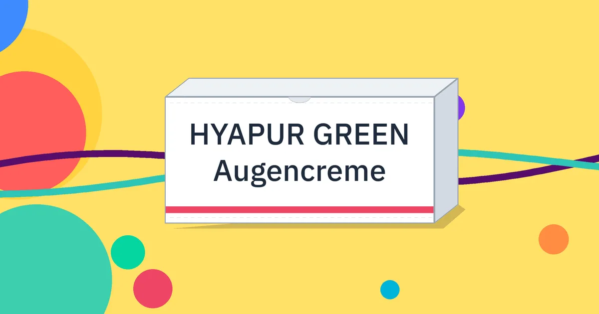 Symbolbild: Packung mit der Aufschrift HYAPUR GREEN Augencreme (PZN 10630038) – Verfügbarkeit und Bezug in Apotheken in Frankfurt am Main