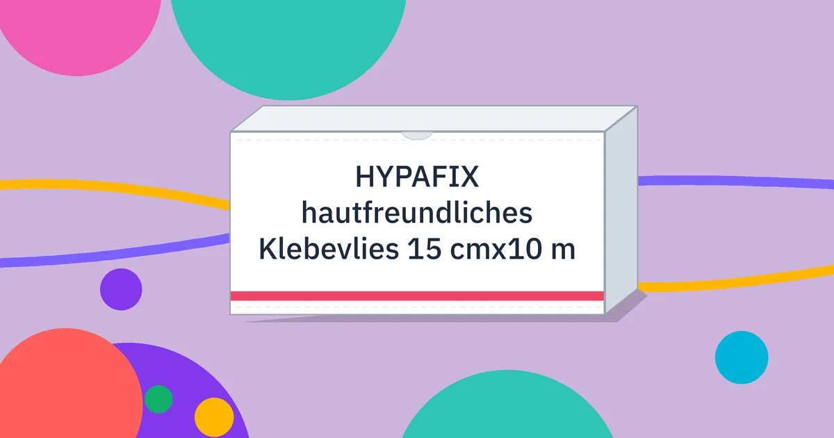Symbolbild: Packung mit der Aufschrift HYPAFIX hautfreundliches Klebevlies 15 cmx10 m (PZN 20518236) – Verfügbarkeit und Bezug in Apotheken in Frankfurt am Main