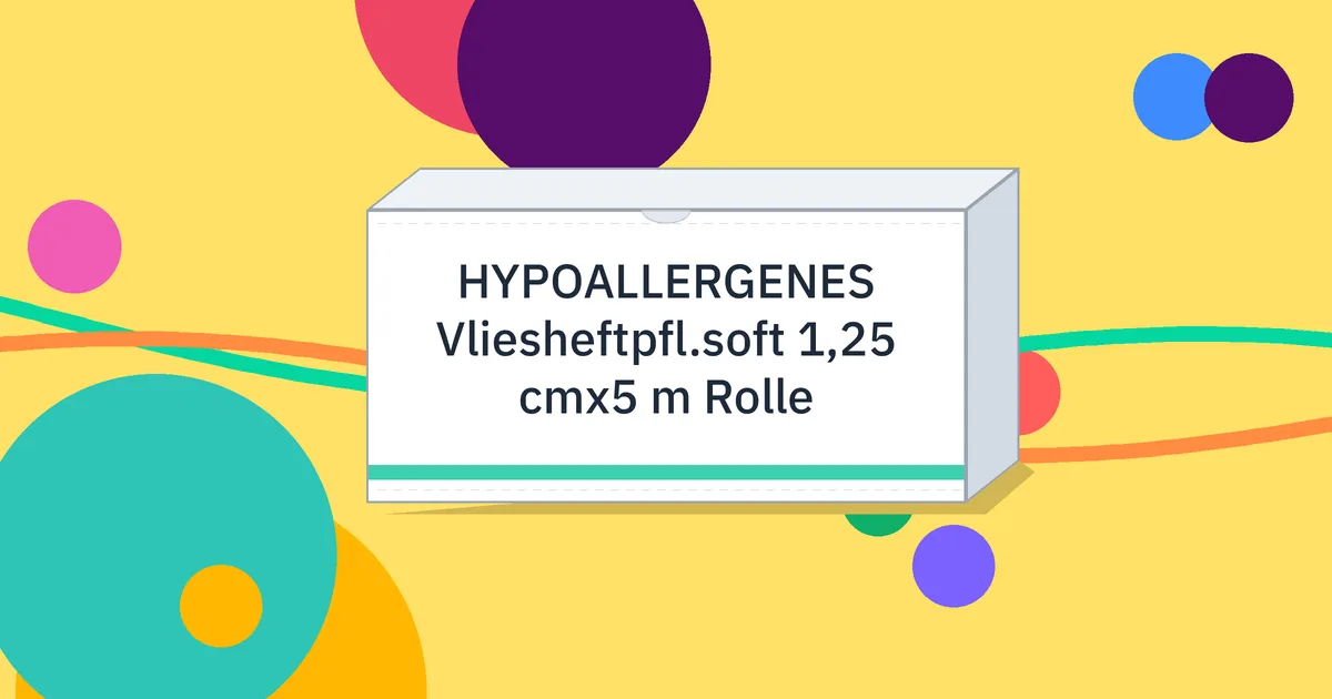 Symbolbild: Packung mit der Aufschrift HYPOALLERGENES Vliesheftpfl.soft 1,25 cmx5 m Rolle (PZN 04261281) – Verfügbarkeit und Bezug in Apotheken in Frankfurt am Main