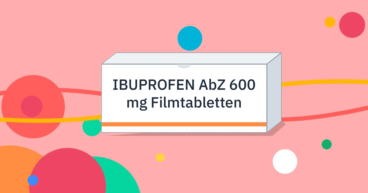 Symbolbild: Packung mit der Aufschrift IBUPROFEN AbZ 600 mg Filmtabletten (PZN 01016121) – Verfügbarkeit und Bezug in Apotheken in Frankfurt am Main