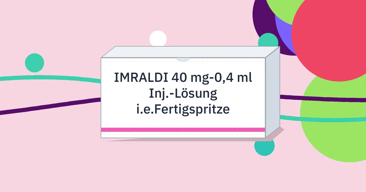 Symbolbild: Packung mit der Aufschrift IMRALDI 40 mg-0,4 ml Inj.-Lösung i.e.Fertigspritze (PZN 18410684) – Verfügbarkeit und Bezug in Apotheken in Frankfurt am Main