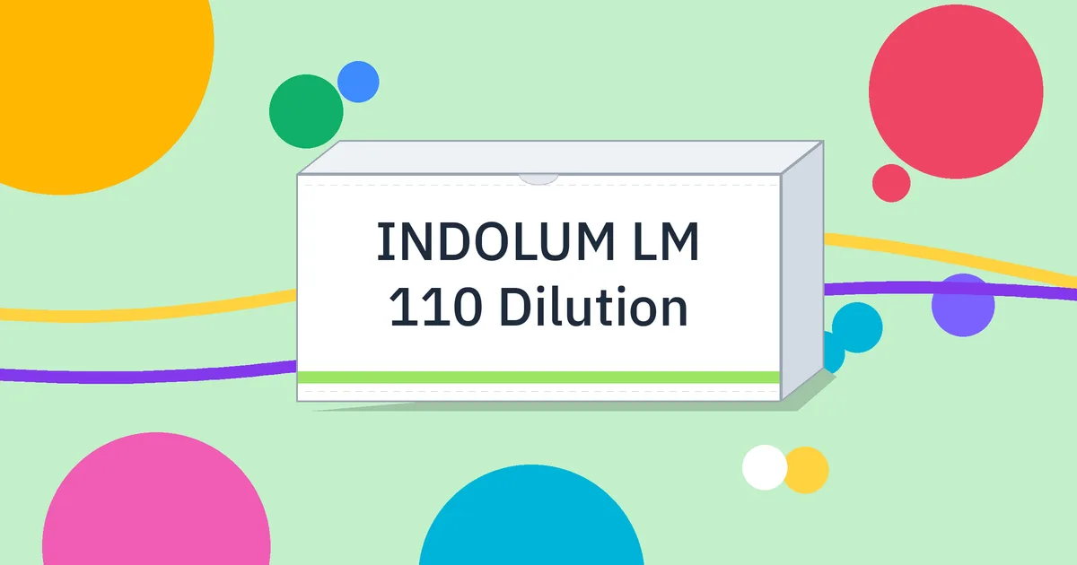 Symbolbild: Packung mit der Aufschrift INDOLUM LM 110 Dilution (PZN 13560315) – Verfügbarkeit und Bezug in Apotheken in Frankfurt am Main