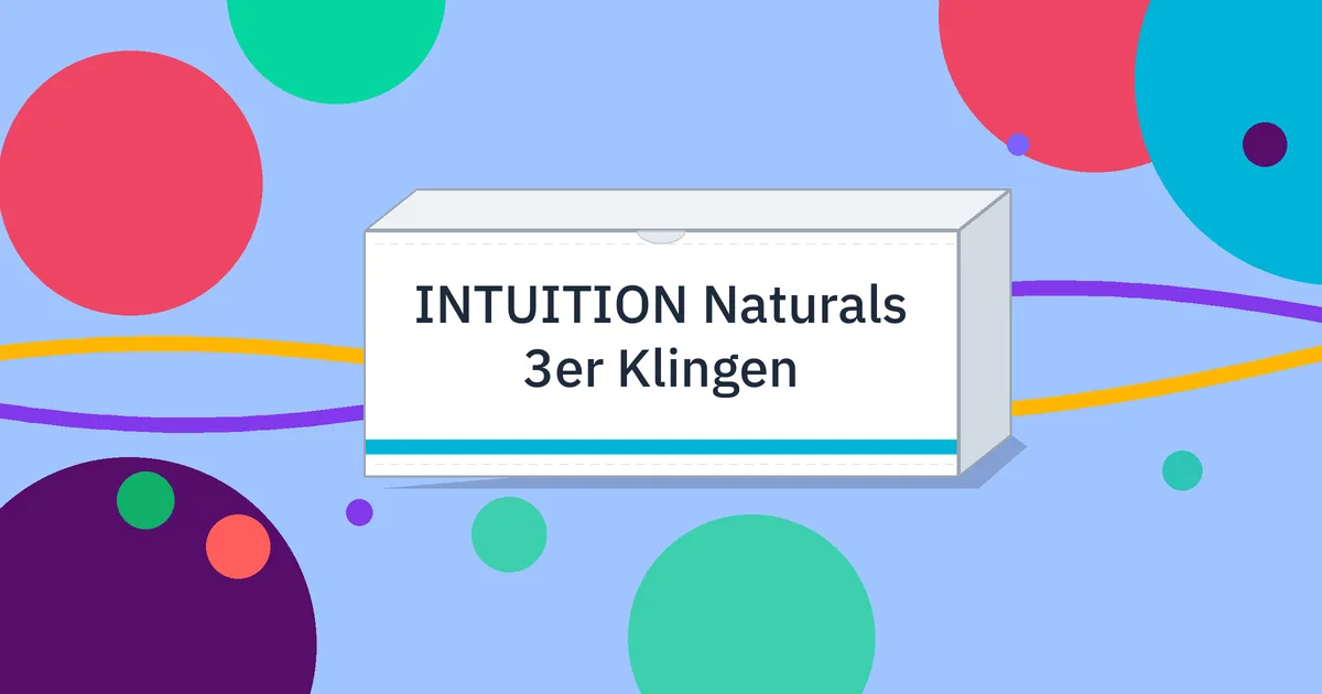 Symbolbild: Packung mit der Aufschrift INTUITION Naturals 3er Klingen (PZN 02451971) – Verfügbarkeit und Bezug in Apotheken in Frankfurt am Main