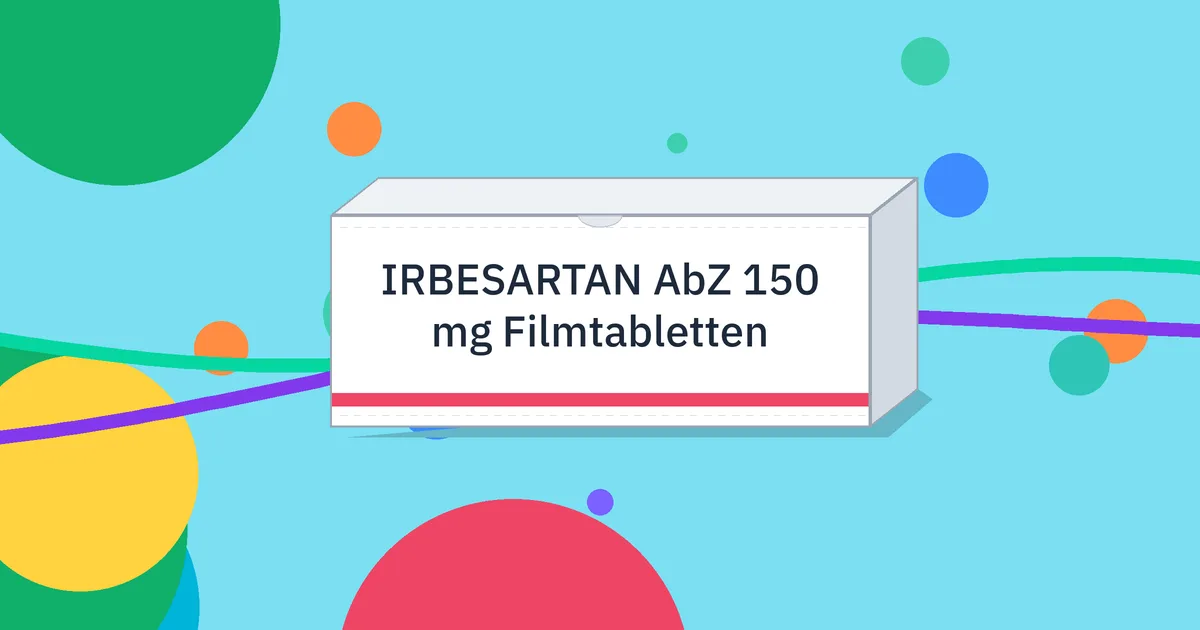 Symbolbild: Packung mit der Aufschrift IRBESARTAN AbZ 150 mg Filmtabletten (PZN 09535412) – Verfügbarkeit und Bezug in Apotheken in Frankfurt am Main