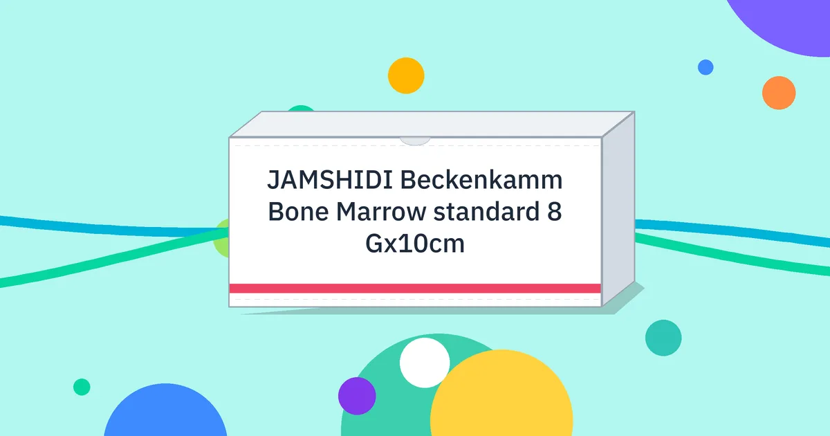Symbolbild: Packung mit der Aufschrift JAMSHIDI Beckenkamm Bone Marrow standard 8 Gx10cm (PZN 02417543) – Verfügbarkeit und Bezug in Apotheken in Frankfurt am Main
