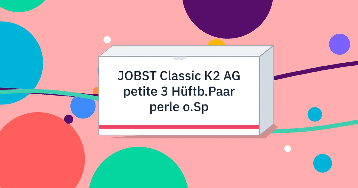 Symbolbild: Packung mit der Aufschrift JOBST Classic K2 AG petite 3 Hüftb.Paar perle o.Sp (PZN 13065053) – Verfügbarkeit und Bezug in Apotheken in Frankfurt am Main