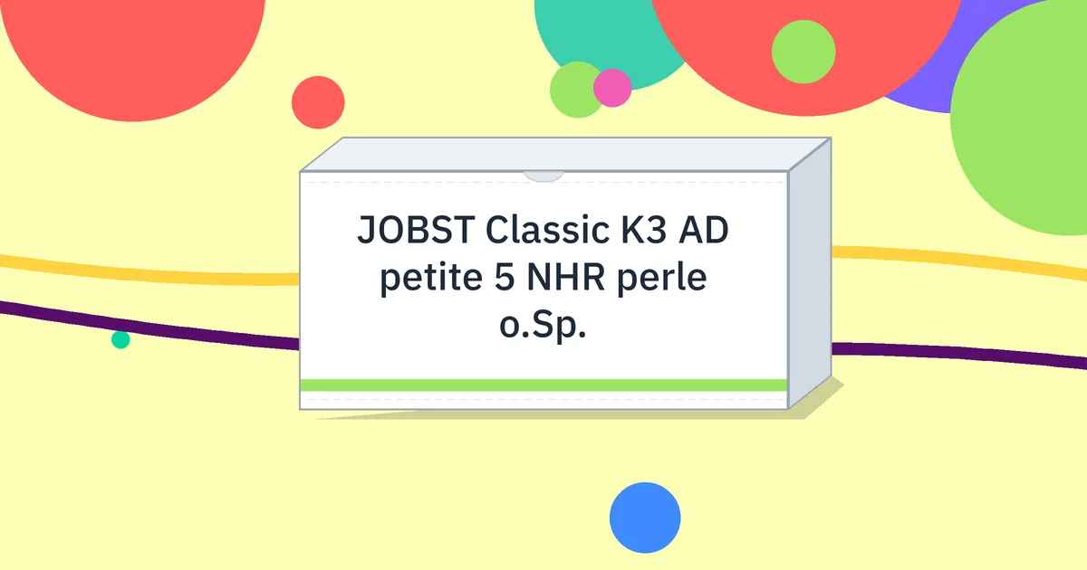 Symbolbild: Packung mit der Aufschrift JOBST Classic K3 AD petite 5 NHR perle o.Sp. (PZN 13070278) – Verfügbarkeit und Bezug in Apotheken in Frankfurt am Main