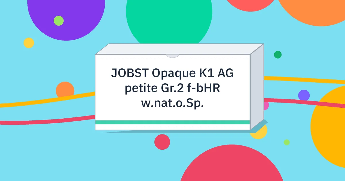 Symbolbild: Packung mit der Aufschrift JOBST Opaque K1 AG petite Gr.2 f-bHR w.nat.o.Sp. (PZN 13087758) – Verfügbarkeit und Bezug in Apotheken in Frankfurt am Main