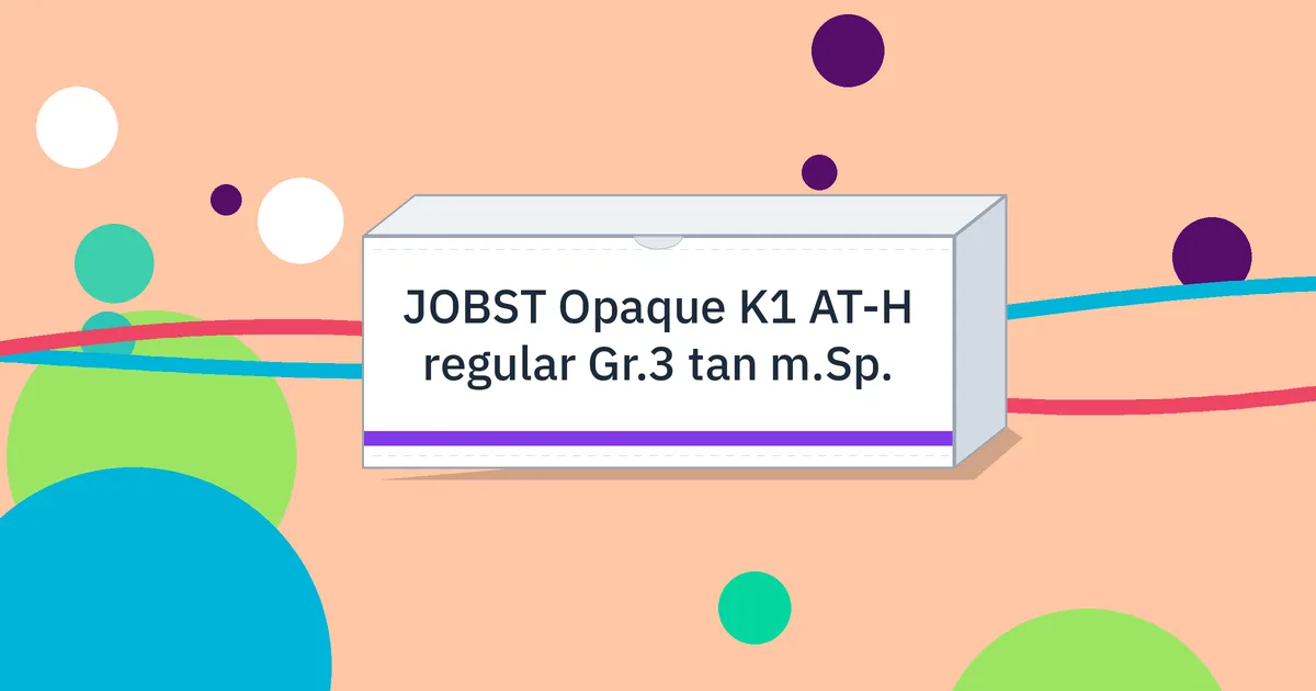 Symbolbild: Packung mit der Aufschrift JOBST Opaque K1 AT-H regular Gr.3 tan m.Sp. (PZN 16275182) – Verfügbarkeit und Bezug in Apotheken in Frankfurt am Main