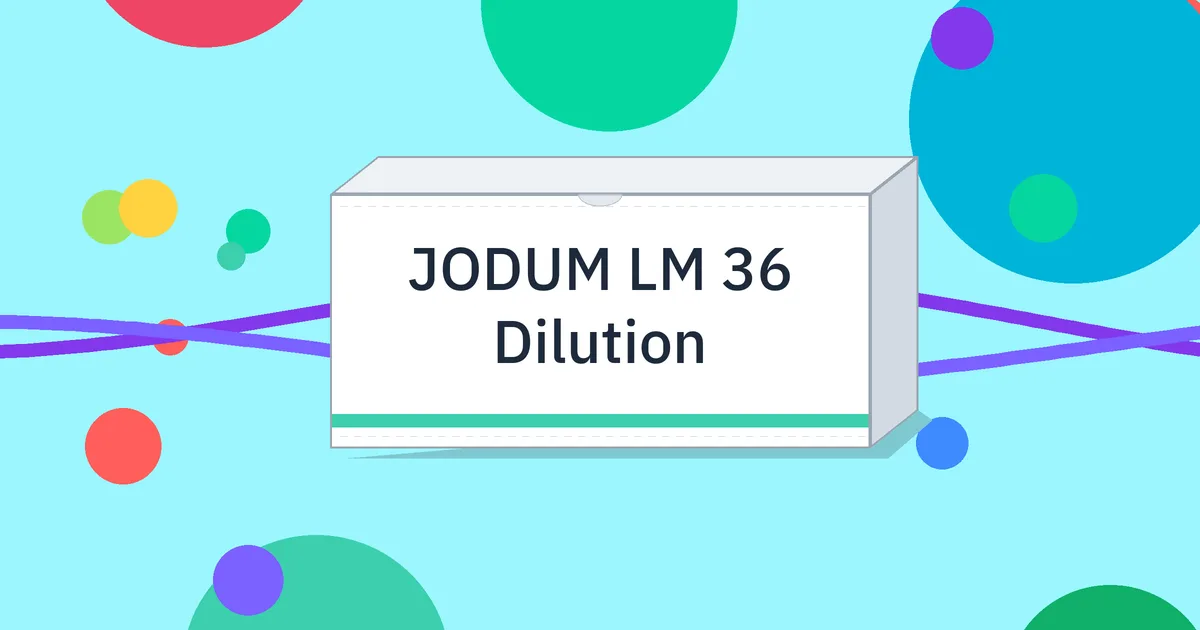 Symbolbild: Packung mit der Aufschrift JODUM LM 36 Dilution (PZN 12915905) – Verfügbarkeit und Bezug in Apotheken in Frankfurt am Main