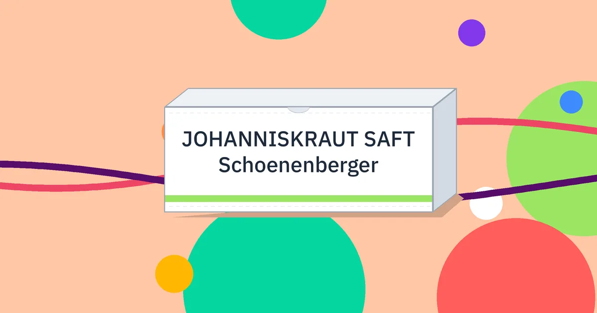 Symbolbild: Packung mit der Aufschrift JOHANNISKRAUT SAFT Schoenenberger (PZN 00692162) – Verfügbarkeit und Bezug in Apotheken in Frankfurt am Main