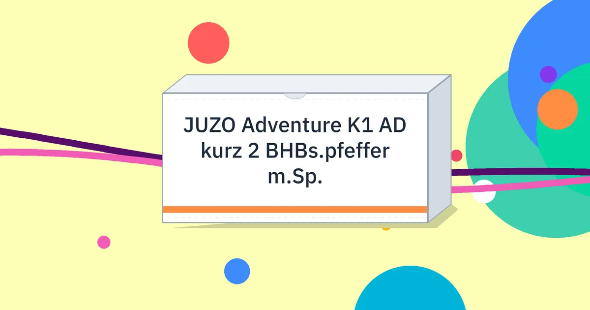 Symbolbild: Packung mit der Aufschrift JUZO Adventure K1 AD kurz 2 BHBs.pfeffer m.Sp. (PZN 15496136) – Verfügbarkeit und Bezug in Apotheken in Frankfurt am Main