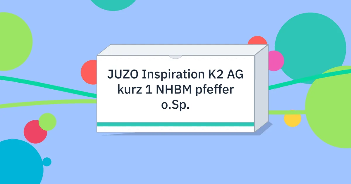 Symbolbild: Packung mit der Aufschrift JUZO Inspiration K2 AG kurz 1 NHBM pfeffer o.Sp. (PZN 14947358) – Verfügbarkeit und Bezug in Apotheken in Frankfurt am Main